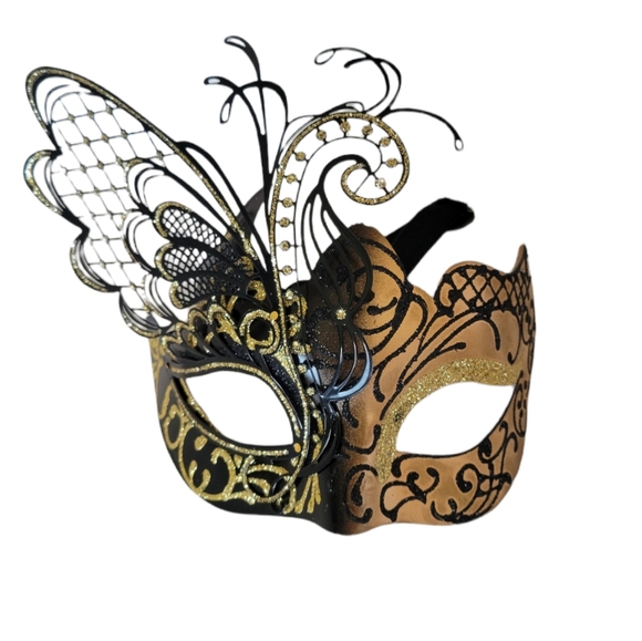 Party Supplies | Butterfly Wing Black And Gold Masquerade Mask | Poshmark